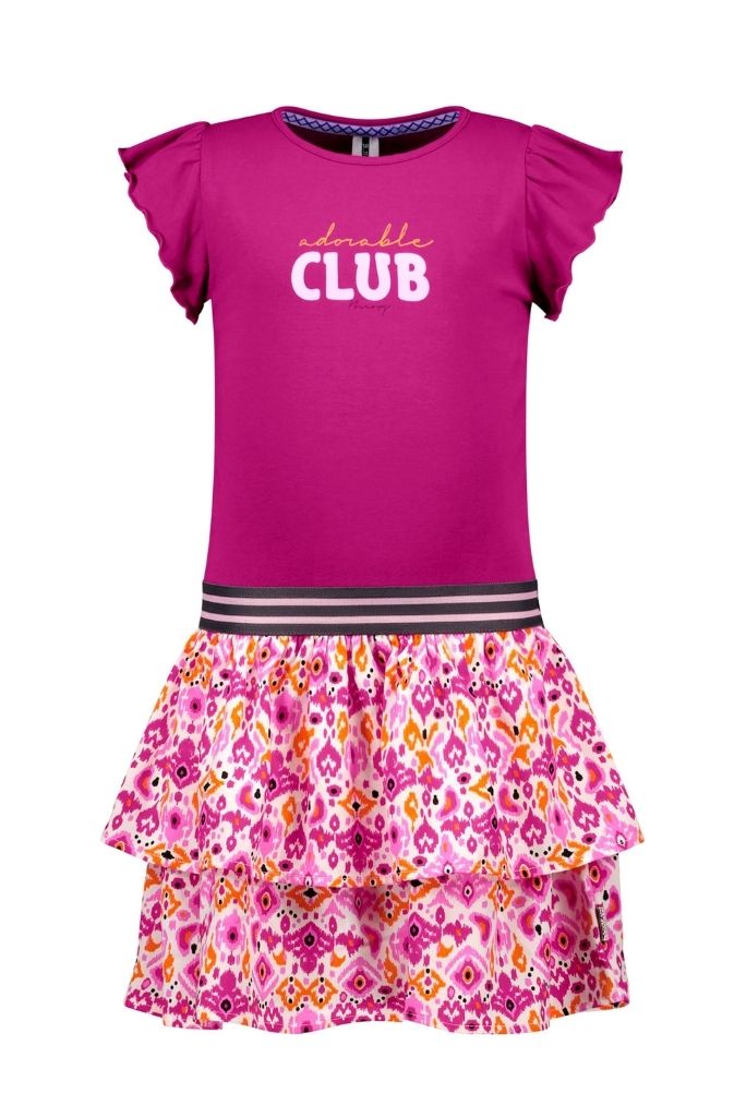 Girls Pink Ruffle Combi Dress by B.Nosy | Fast Shipping