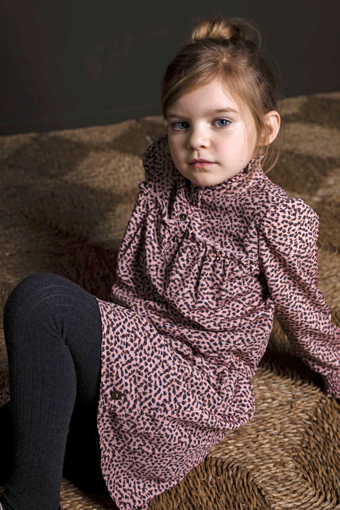 Girls Old Pink Dot Print Long Sleeve Dress by Like FLO