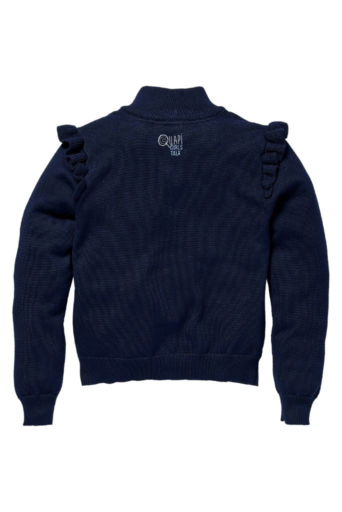 Quapi Girls Keona Ruffle Zip Cardigan | Girls Designer Clothes - Kids ...