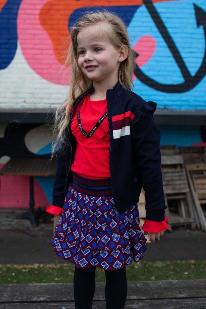 Girls Retro Print Ruffle Skirt Kornelia by Quapi