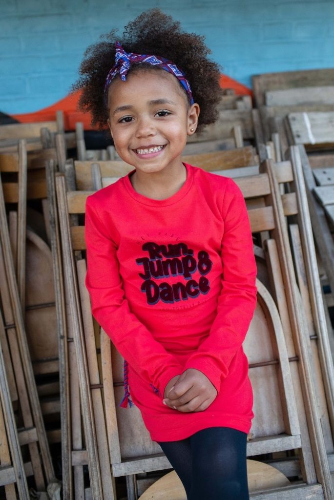 Quapi Girls Kaat Dress in Red | Girls Designer Dress