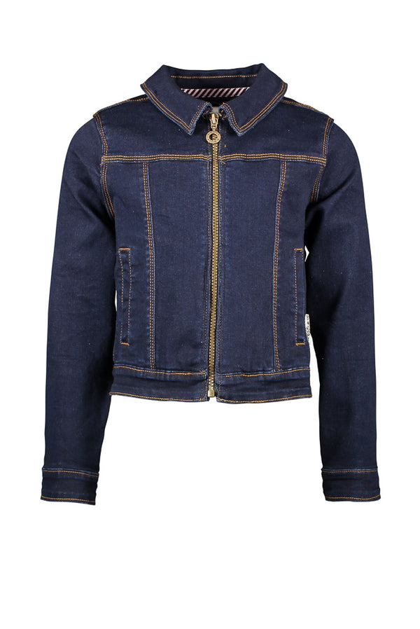 Girls Denim Jacket in Dark Blue by B.Nosy
