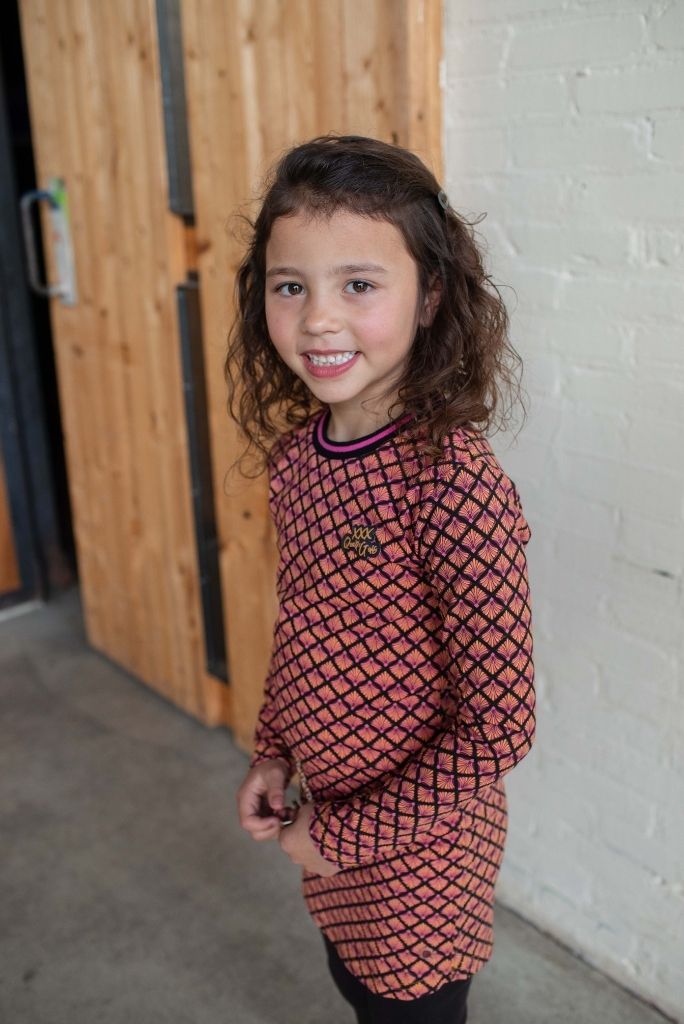 Quapi Girls Kaat Dress Midnight Retro | Girls Designer Dress - Kids Secret