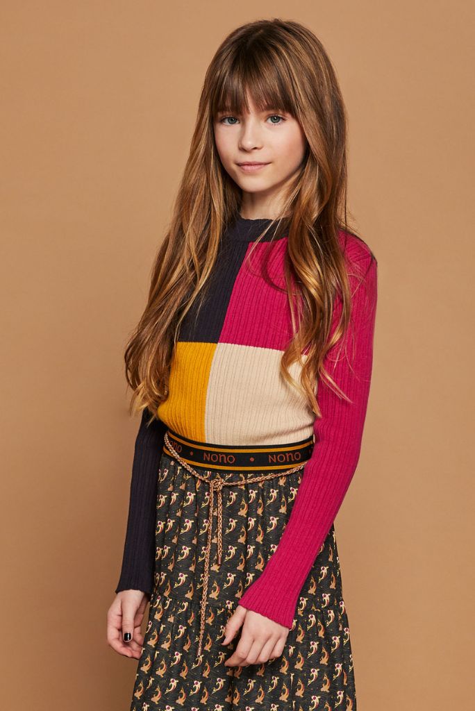 NONO Girls Kuzo Colour Block Knit Top | Kids Designer Tops - Kids Secret
