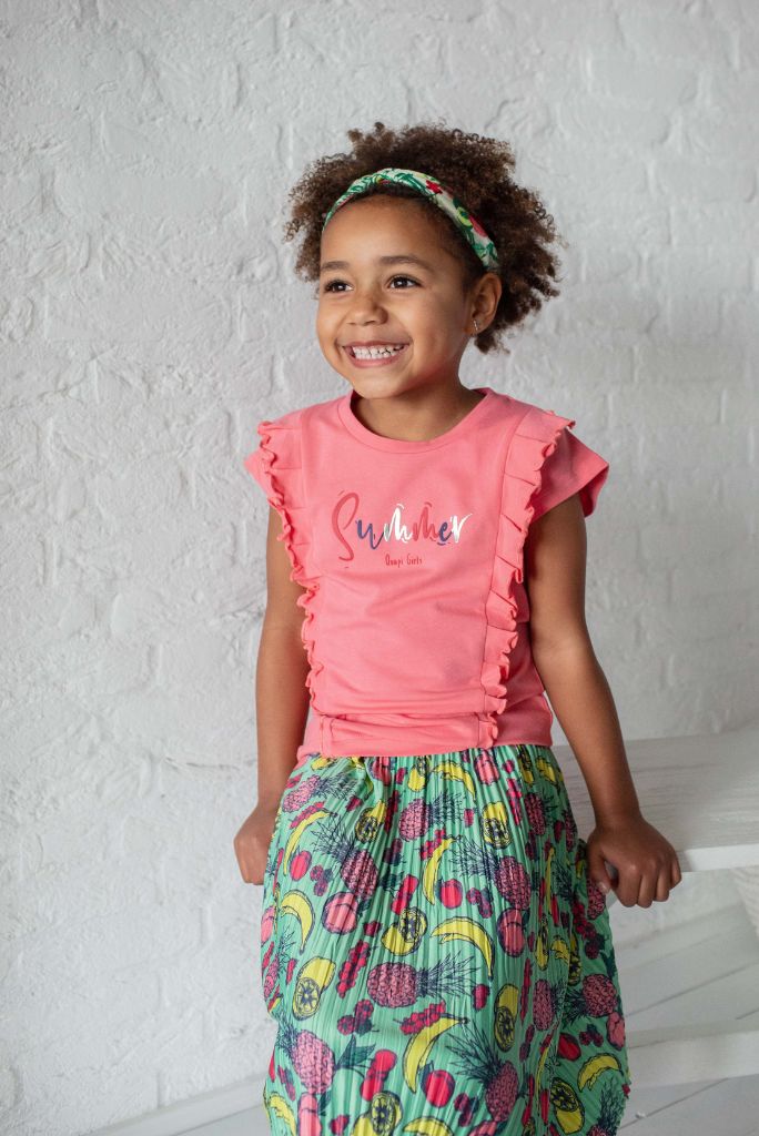 Quapi Girls Pink Tee Fayah | Children's Designer T-Shirts - Kids Secret