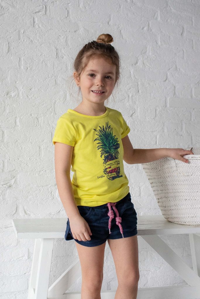 Quapi Girls Yellow Tee Fauna | Children's Designer T-Shirts - Kids Secret